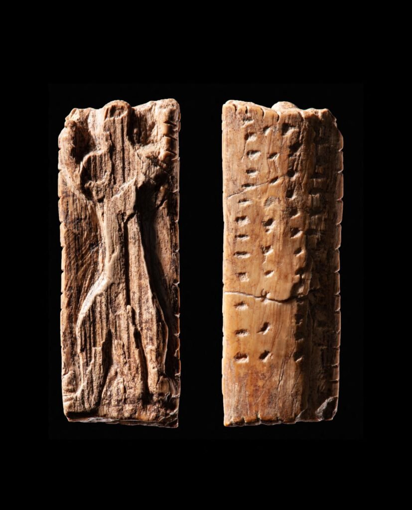 Les balises gravés sur cette chine, vieille de comme de 32 000 ans ...